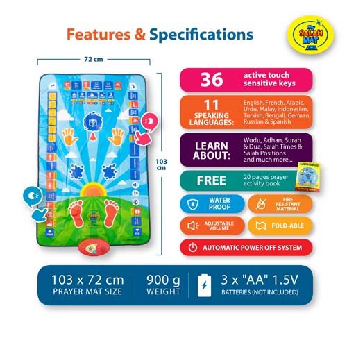 My Salah Mat-Educational Interactive Prayer Mat – My Basket
