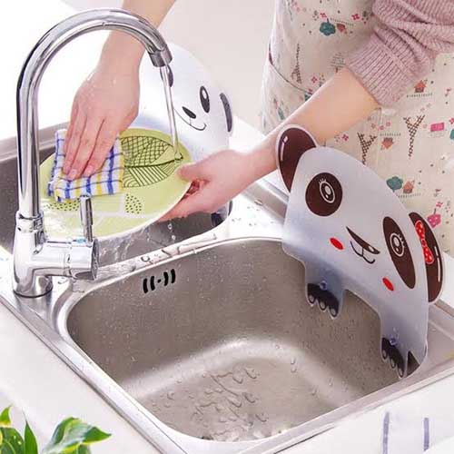 Cute Panda Water Splash Guard Baffle Wash Basin Sink Board Kitchen Tool ...